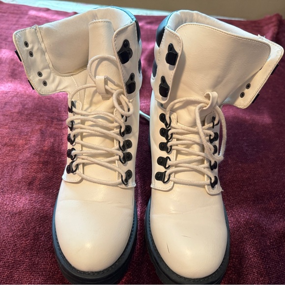MIA | Shoes | Mia Indigo White Combat Boot | Poshmark